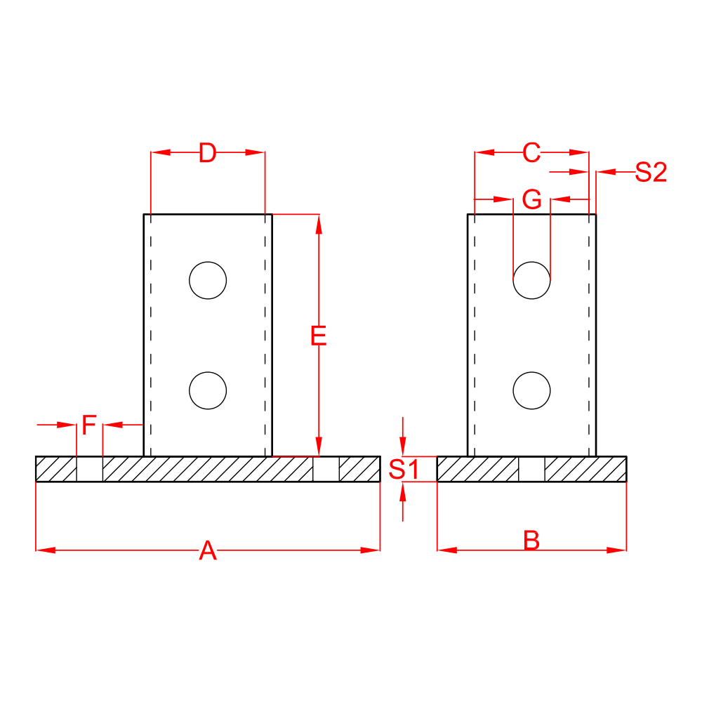 Strut Post Base – 2×6 – Wiltaec