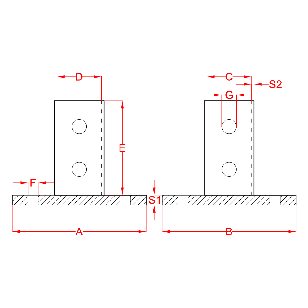 Strut Post Base – 4×6 – Wiltaec